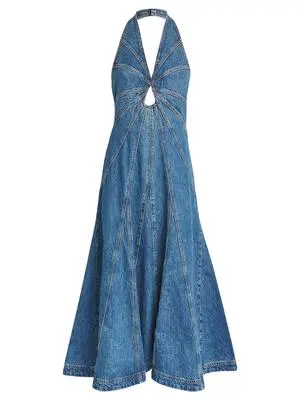 Cult Gaia Rowyn Midi Denim Dress - Blue