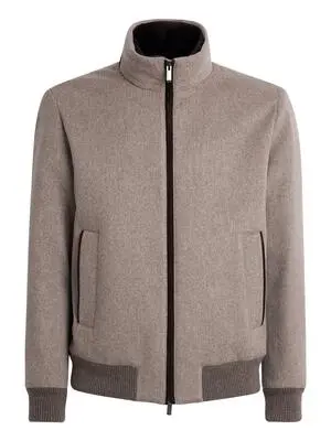 Paul & Shark Cashmere Padded Bomber Jacket - Beige