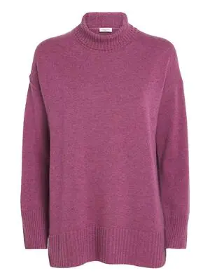 Lafayette 148 New York Cashmere Funnel-neck Sweater - Pink