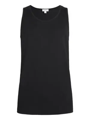 Sunspel Superfine Cotton Vest - Black