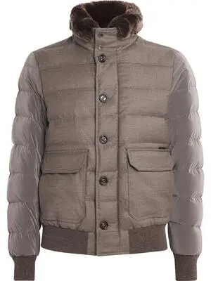 MOORER Fantoni Fur-trim Down Jacket - Beige