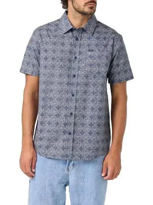 O'Neill Terrace Standard Fit Short Sleeve Button-up Shirt - Navy