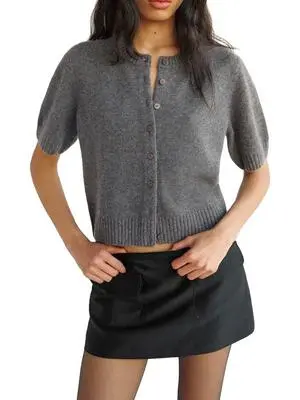 REFORMATION Reformation Maude Recycled Cashmere Blend Short-Sleeve Cardigan