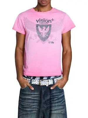 JADED LONDON Washed Vision Graphic T-shirt - Pink
