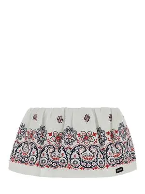 Miu Miu Printed Cotton Blend Mini Skirt - Multicolor