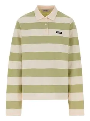 Miu Miu Embroidered Cotton Polo Shirt - Multicolor