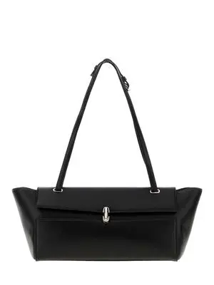 Savette Leather Trapeze Shoulder Bag - Black