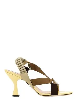 Fendi Colibrì Iconic Leather And Fabric Sandals - Multicolor