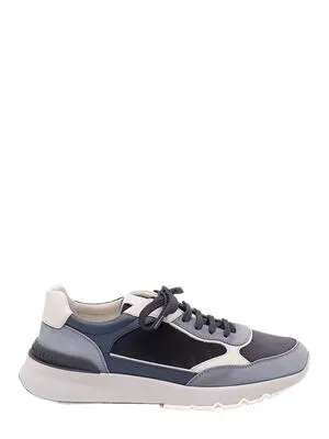Brunello Cucinelli Nabuk And Suede Runners - Blue