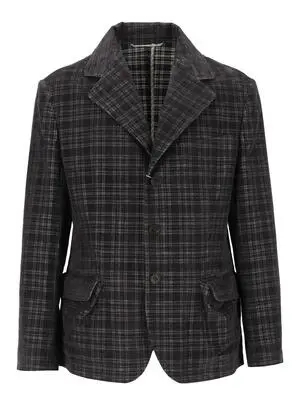 VIVIENNE WESTWOOD Wreck Jacket Plaid Cotton Blazer - Gray