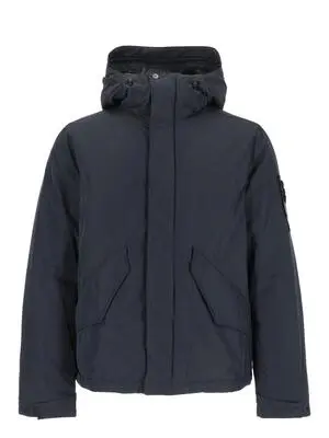Stone Island Matte Micro Rep Padded Hooded Jacket - Blue