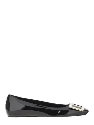 ROGER VIVIER Trompette Patent Leather Ballet Flats - Black