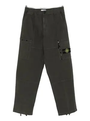 Stone Island Cargo Trousers In Organic Cotton - Gray