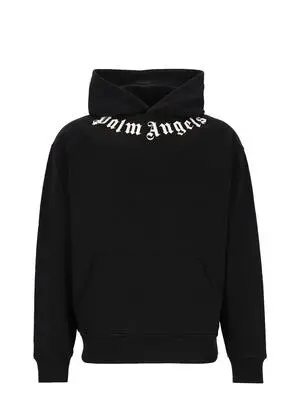 Palm Angels Neck Logo Hoodie - Black