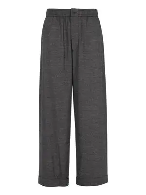 Giorgio Armani Oversized Virgin Wool And Cashmere Trousers - Gray