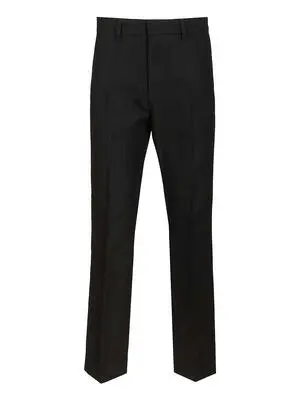 AMI Paris Straight Leg Wool Trousers - Black
