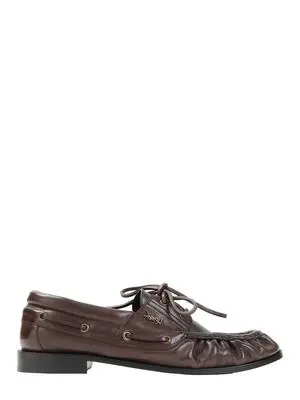 Saint Laurent Le Loafer Bateau Smooth Leather Shoes - Brown