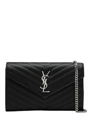 Saint Laurent Clutch With Chain Cassandre - Black