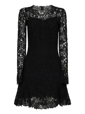 ERMANO SCERVINO Ermanno Scervino Black Rebrodé Lace Mini Dress - Multicolor