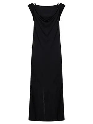 Bottega Veneta Black Viscose Crêpe Jersey Long Dress - Multicolor