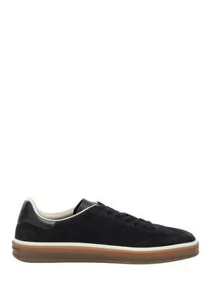 Loro Piana Navy Suede Tennis Sneakers - Blue
