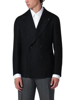 Tagliatore Double-breasted Jacket In Wool - Black