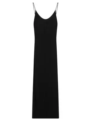 Saint Laurent Backless Viscose Maxi Dress - Black