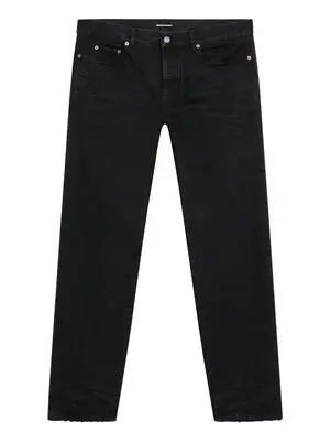 Saint Laurent Straight Leg Jeans In Cotton - Black