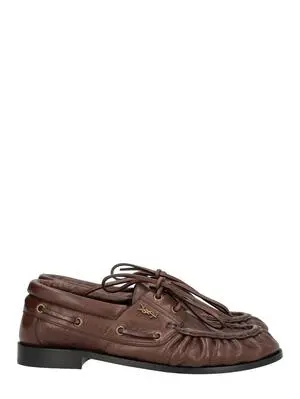 Saint Laurent Le Loafer Bateau" Calfskin Loafers - Brown