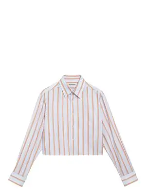 JW Anderson Cropped Striped Cotton Shirt - Multicolor