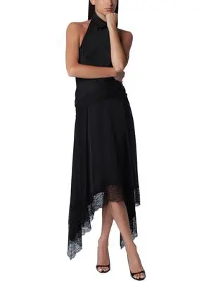 Andamane Tish Cupro Satin Maxi Dress - Black