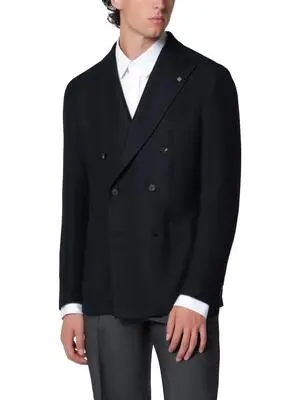Tagliatore Double-breasted Jacket In Wool - Blue
