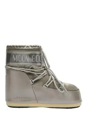 Moon Boot Icon Low Glance Technical Satin Boots - Silver