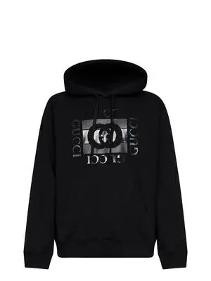Gucci Black Cotton Jersey Printed Hoodie - Multicolor