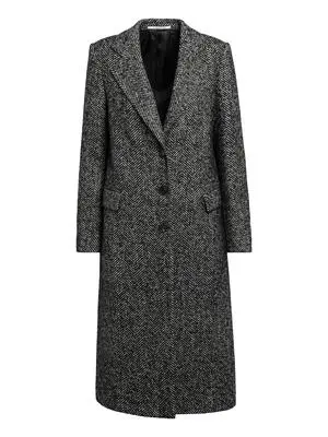 Tagliatore Single-breasted Herringbone Wool Blend Coat - Black