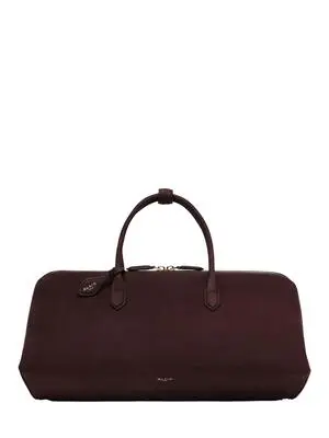 Alaïa Medium Delta Bag In Bordeaux Nubuck - Red