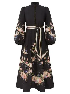Zimmermann Valiant Button Midi Dress - Multicolor