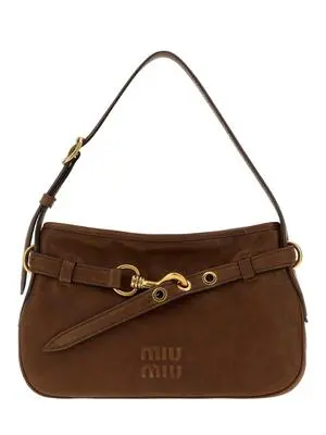 Miu Miu Nappa Leather Aventure Shoulder Bag - Brown