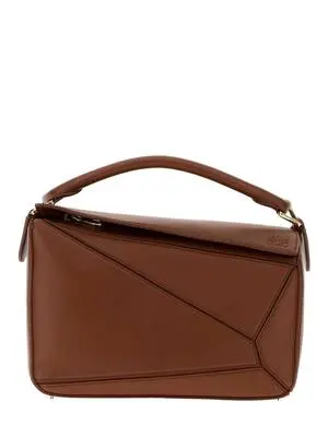 LOEWE Loewe Women Brown Nappa Leather Small Featherlight Puzzle Handbag