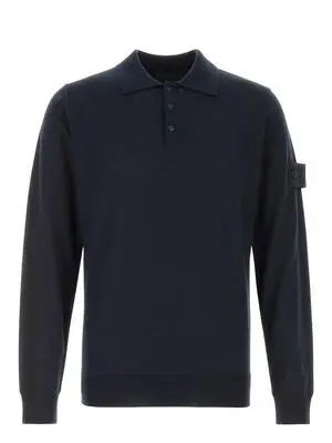 Stone Island Midnight Wool Polo Shirt - Blue