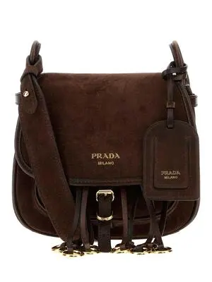 Prada Suede Corsaire Crossbody Bag - Brown