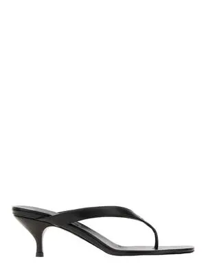 Miu Miu Leather Thong Slippers - Black