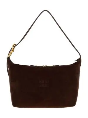 Miu Miu Chocolate Suede Shopping Bag - Brown