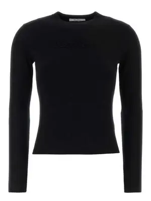 Max Mara MAX MARA Black Virgin Wool Pullover Sweater Black