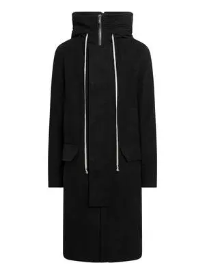 Rick Owens Long Megaparka In Cotton - Black