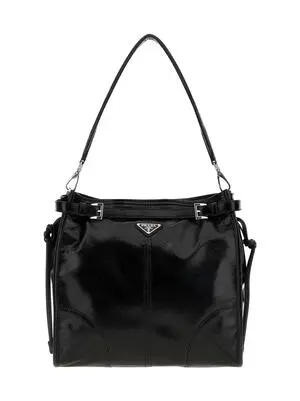 Prada Leather Bonnie Shoulder Bag - Black