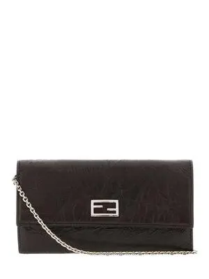 Fendi Leather Tube Wallet - Black