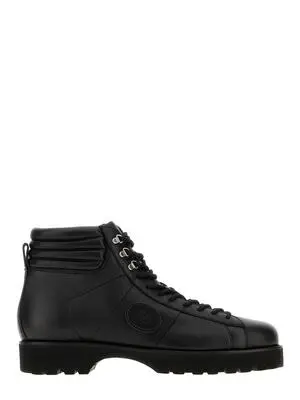 Valentino Garavani Leather Lace-up Ankle Boots - Black