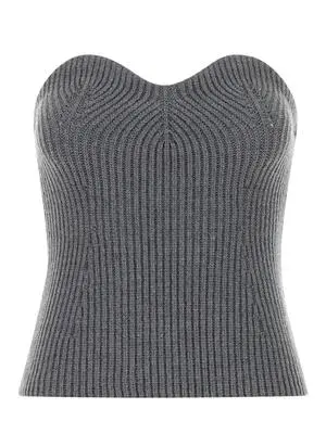 JIL SANDER Jil Sander Women Grey Wool Blend Bodice
