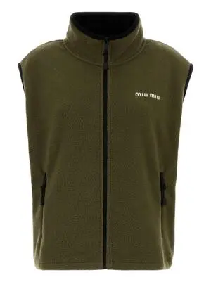 Miu Miu Army Pile Vest - Green